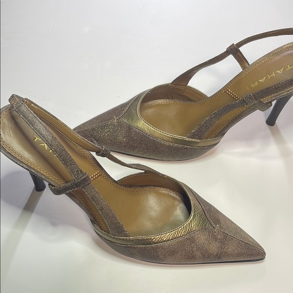 Tahari | Shoes | Tahari Womens Gold Slingback Heels | Poshmark